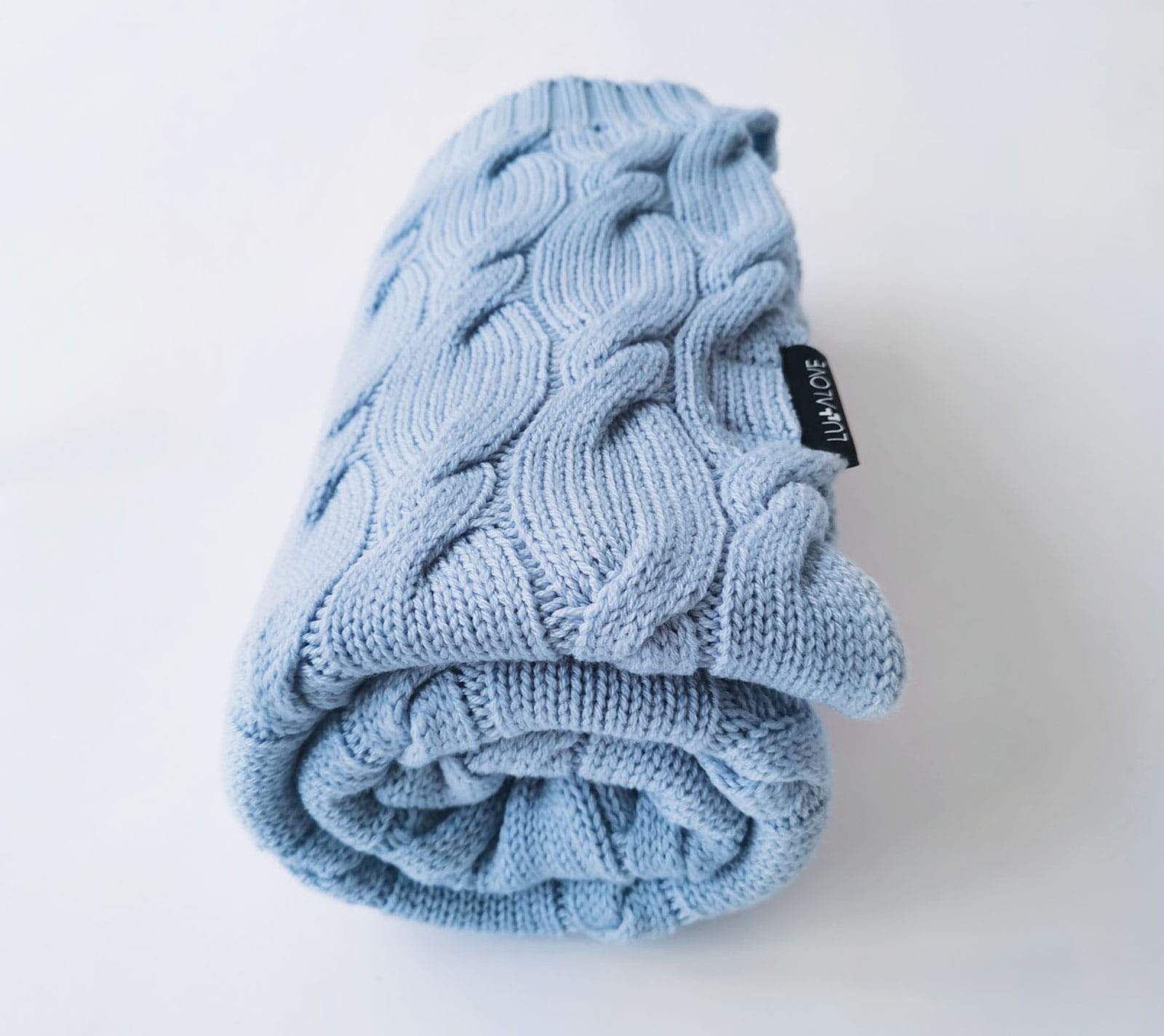 Merino Wool Blanket - Baby blue | Lullalove UK